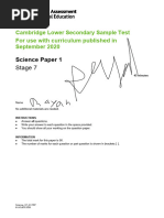 Science Iprimary Edexcel Past Paper June 2021 | PDF | Breathing | Oxygen