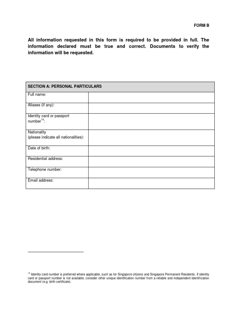 PEP Declaration Template | PDF | Identity Document | Family