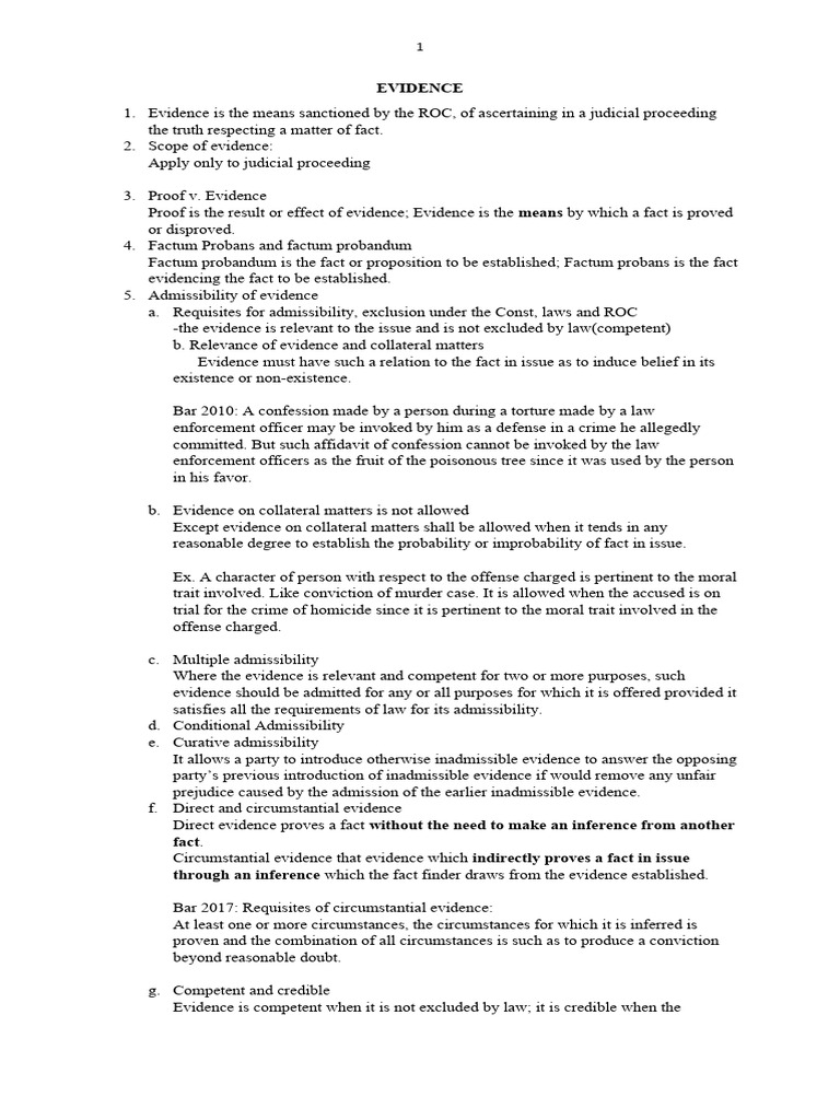 EVIDENCE | Download Free PDF | Witness | Evidence (Law)