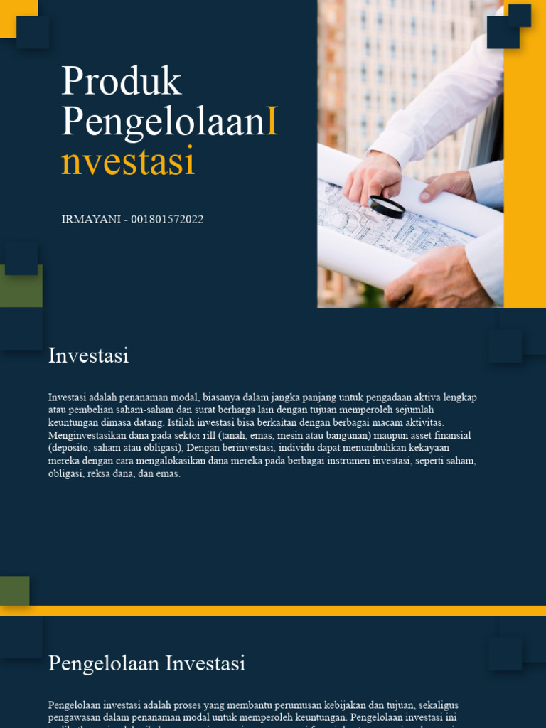 Produk Pengelolaan Investasi | PDF