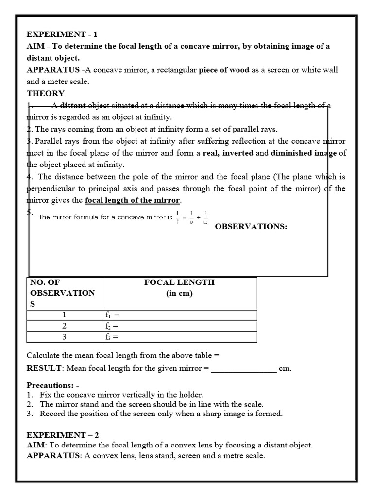 Experiments Term 1class Xlight Reflection and Refraction | PDF | Mirror ...