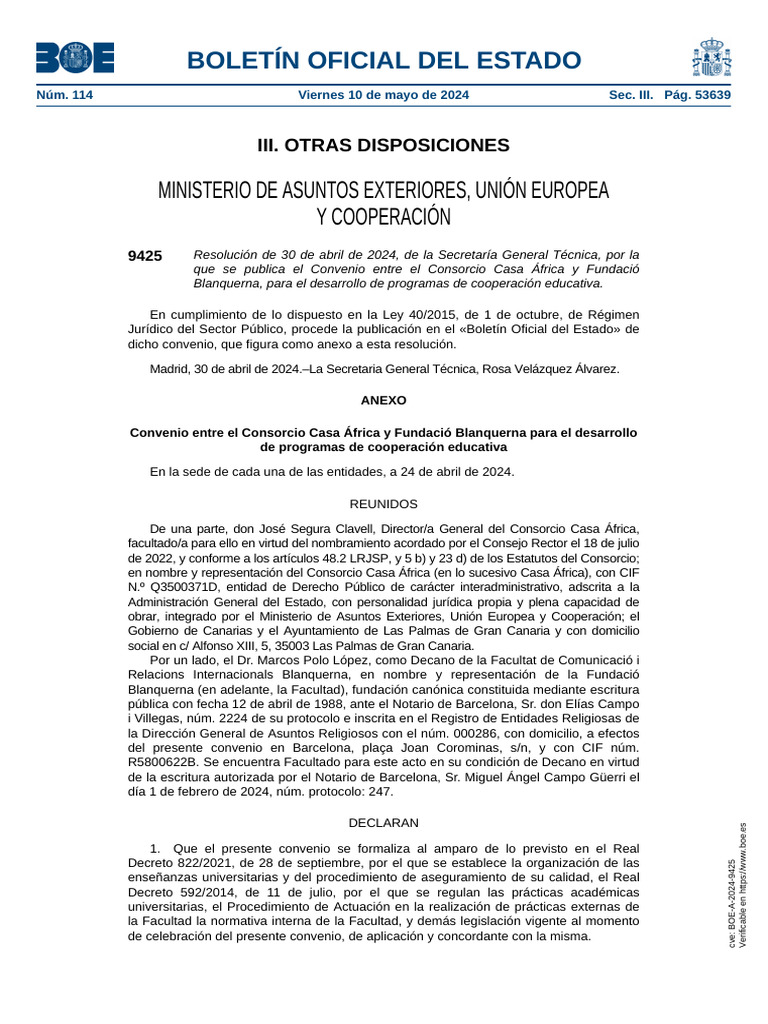 Boe A 2024 9425 | PDF | Seguro | Gobierno