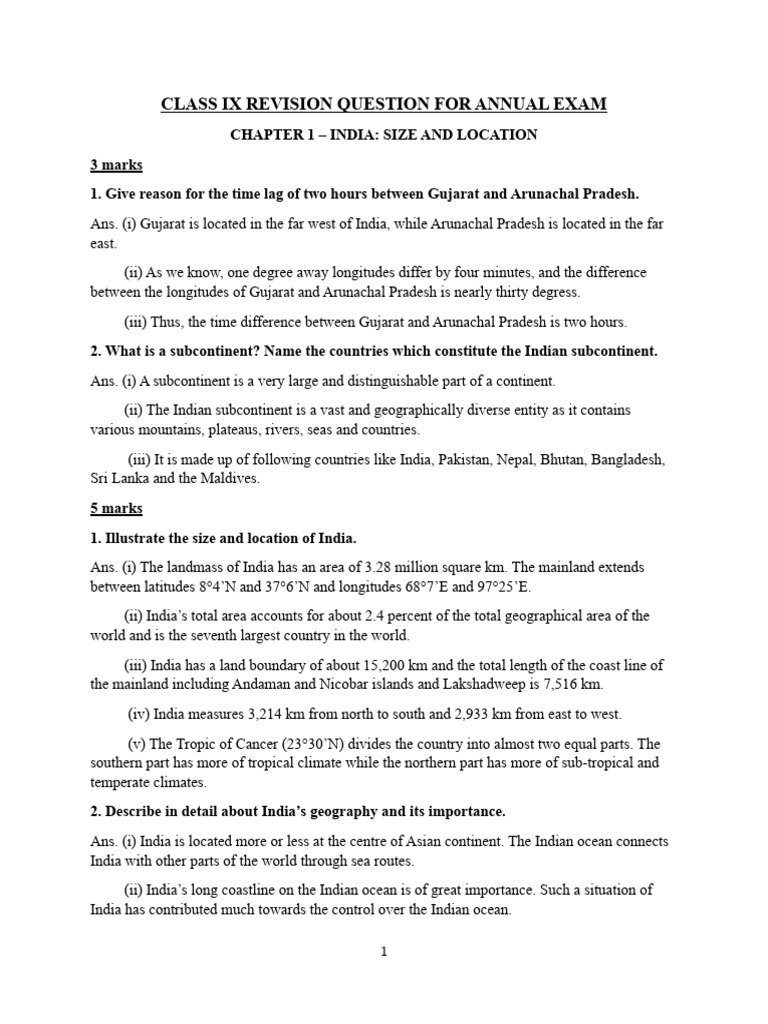 Class IX Geography Revision | PDF | Rain | Monsoon