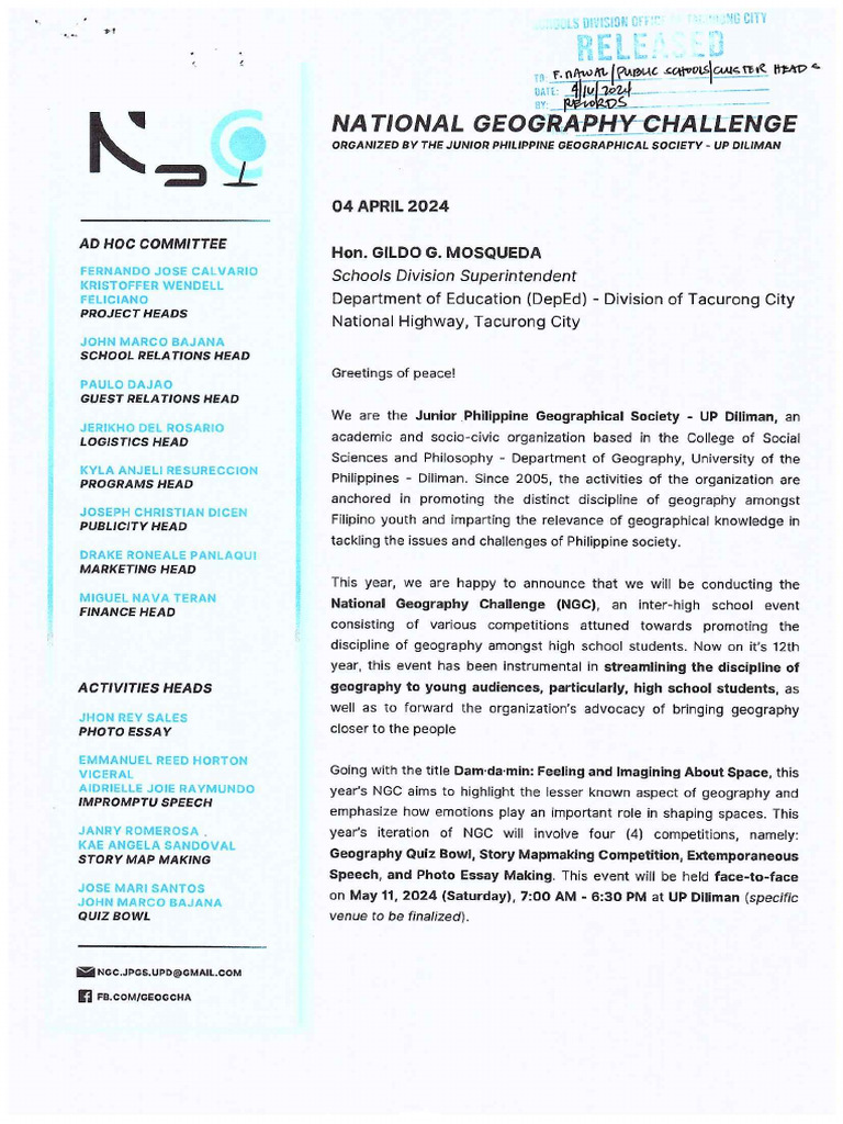 National Geography Challenge | PDF