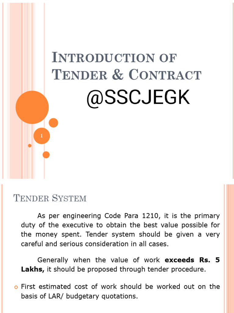 Tenders and Contracts | Download Free PDF | Government Procurement In ...