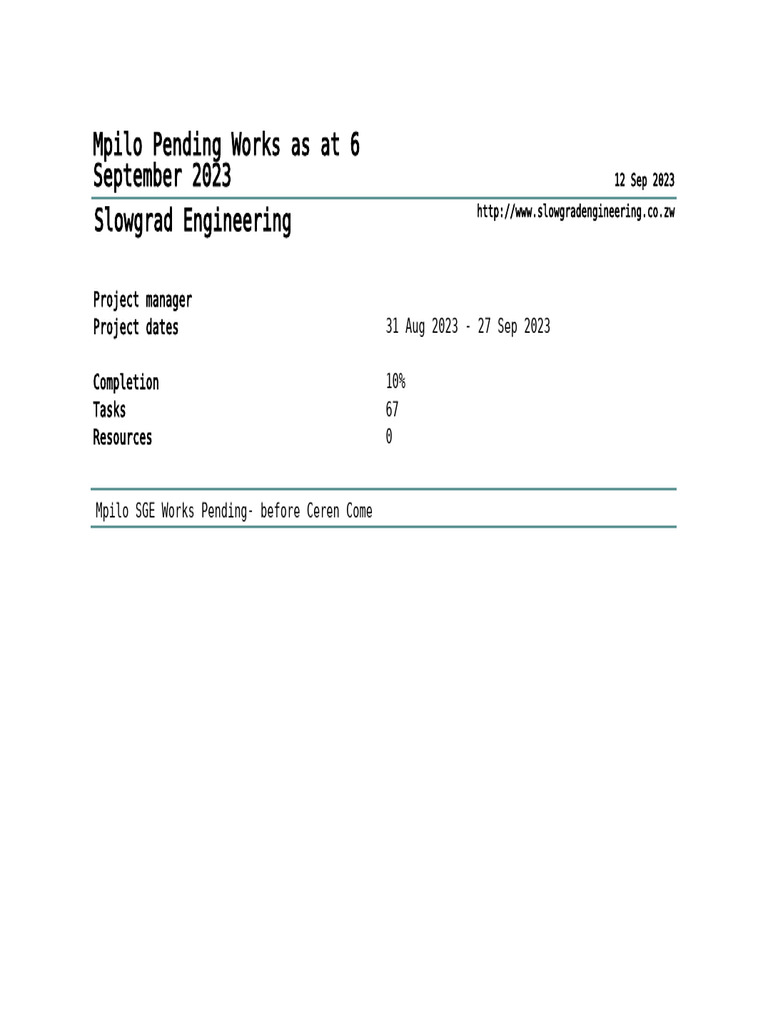 Mpilo MRI Pending Works 6 September 2023 | PDF | Civil Engineering ...