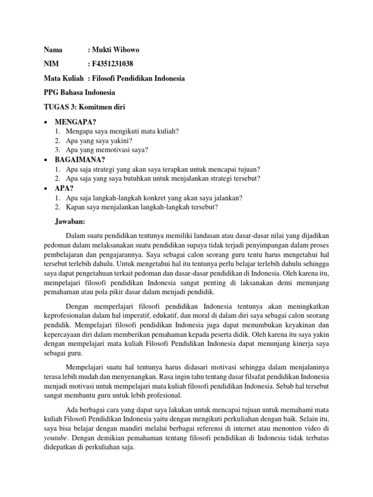 Mukti Wibowo-Tugas 3. Komitmen Diri | PDF