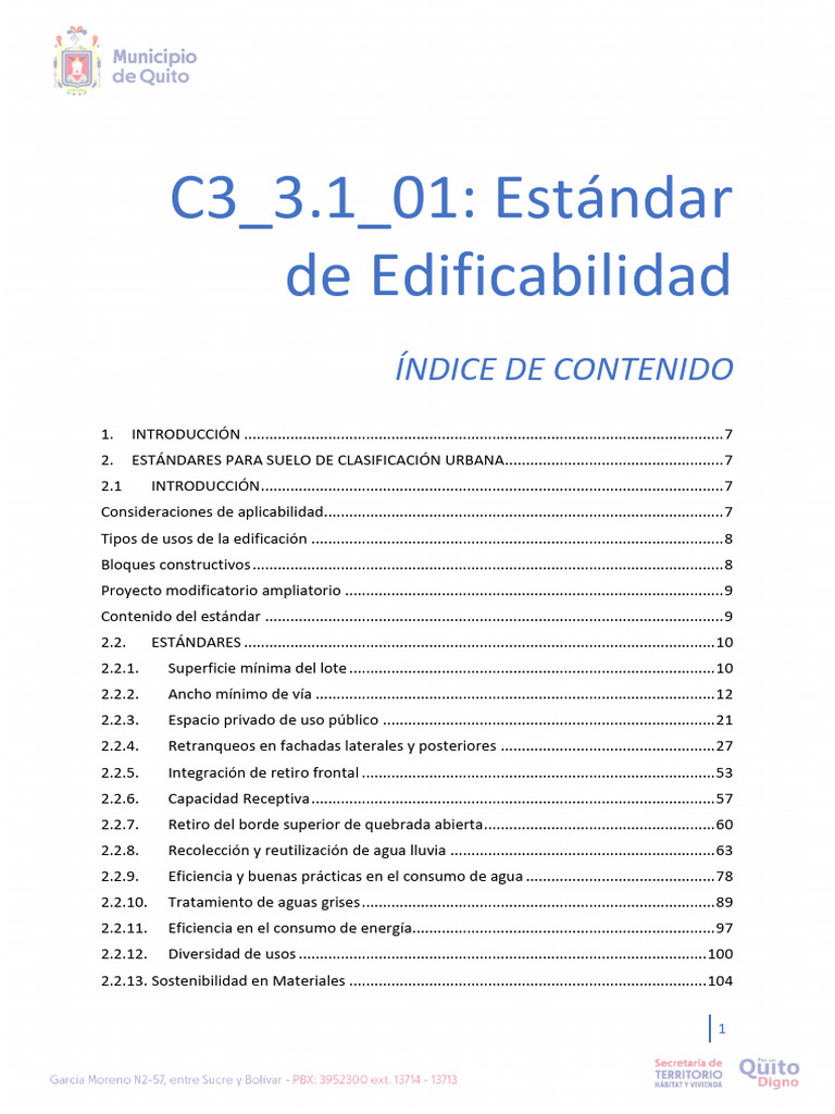 C3 - 3.1 - 01: Estándar de Edificabilidad | Descargar gratis PDF ...