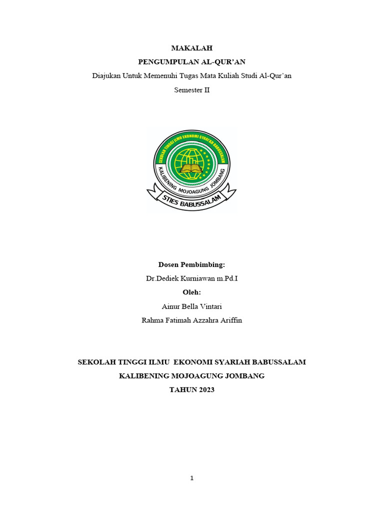 Makalah Studi Al-Qur'an Bella | PDF | Agama & Spiritualitas