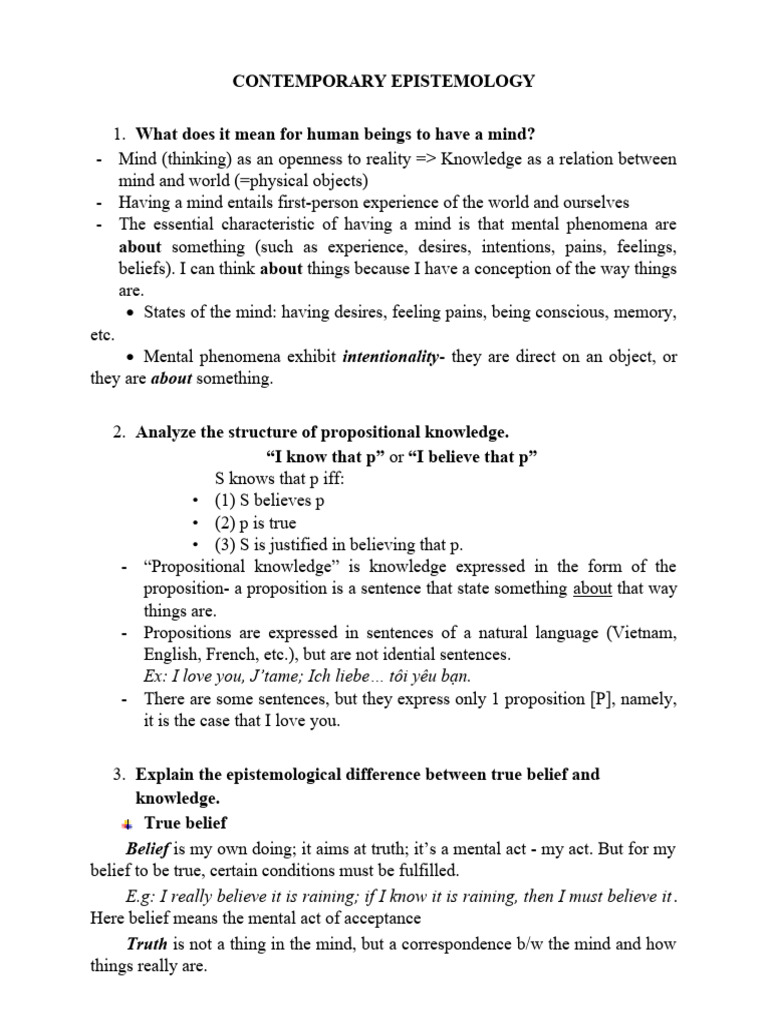 Answer - Oral Exam - Epist | PDF | Knowledge | Internalism And Externalism