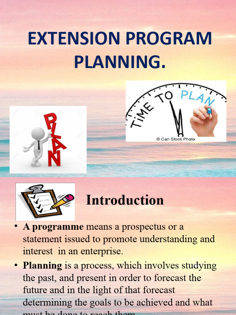 Extension Program Planning | PDF | Planning | Evaluation