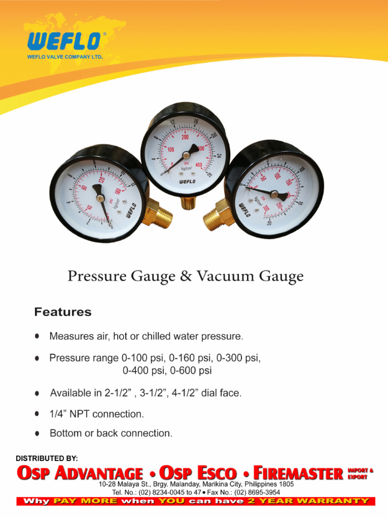 Weflo - Pressure Gauge & Vacuum Gauge | PDF