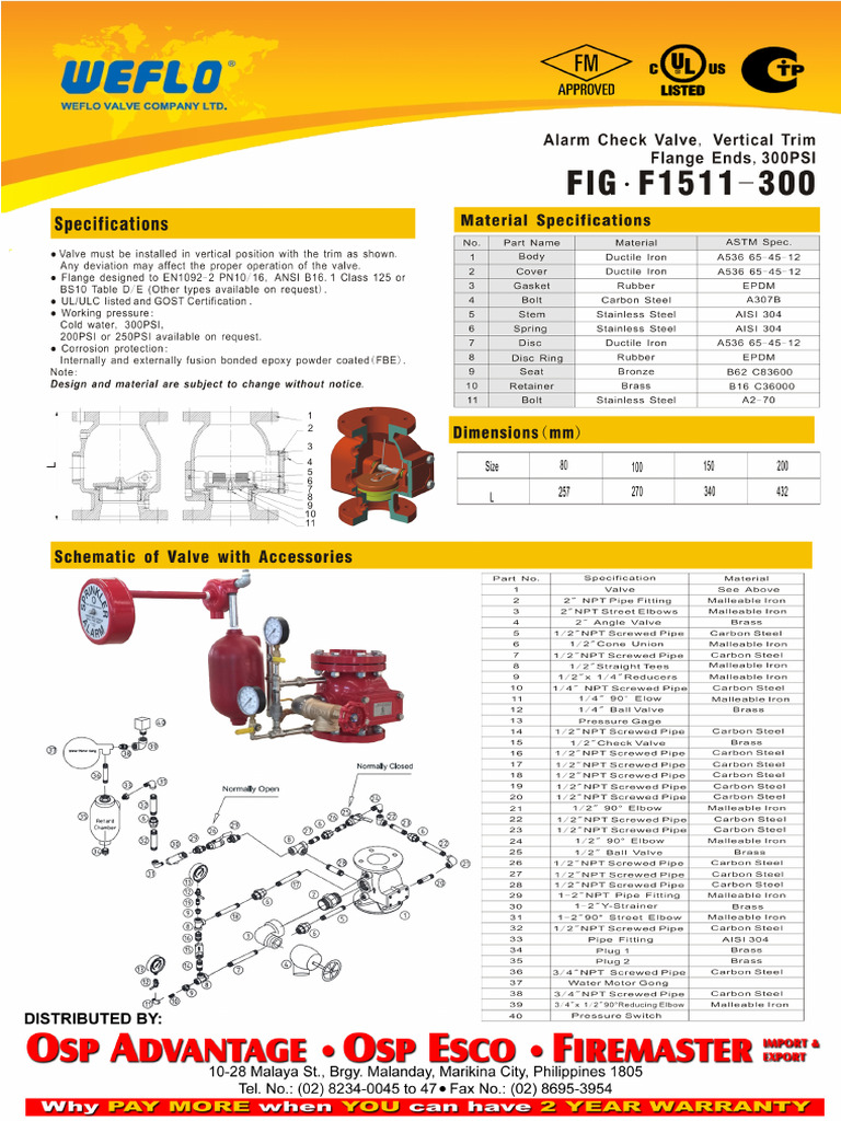 Weflo - Alarm Check Valve, Vertical Trim, Flanged | PDF