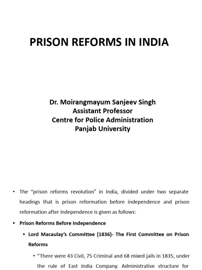 History of Prison Reforms in India | PDF | Prison | Probation
