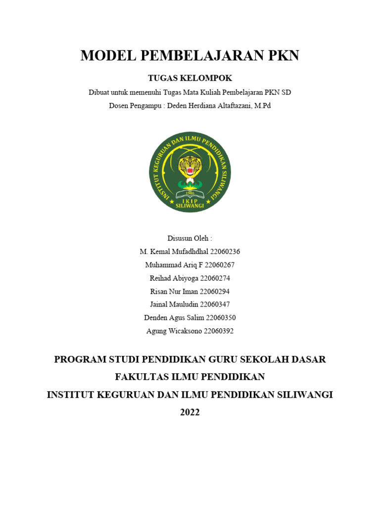 Model Pembelajaran PKN SD | PDF