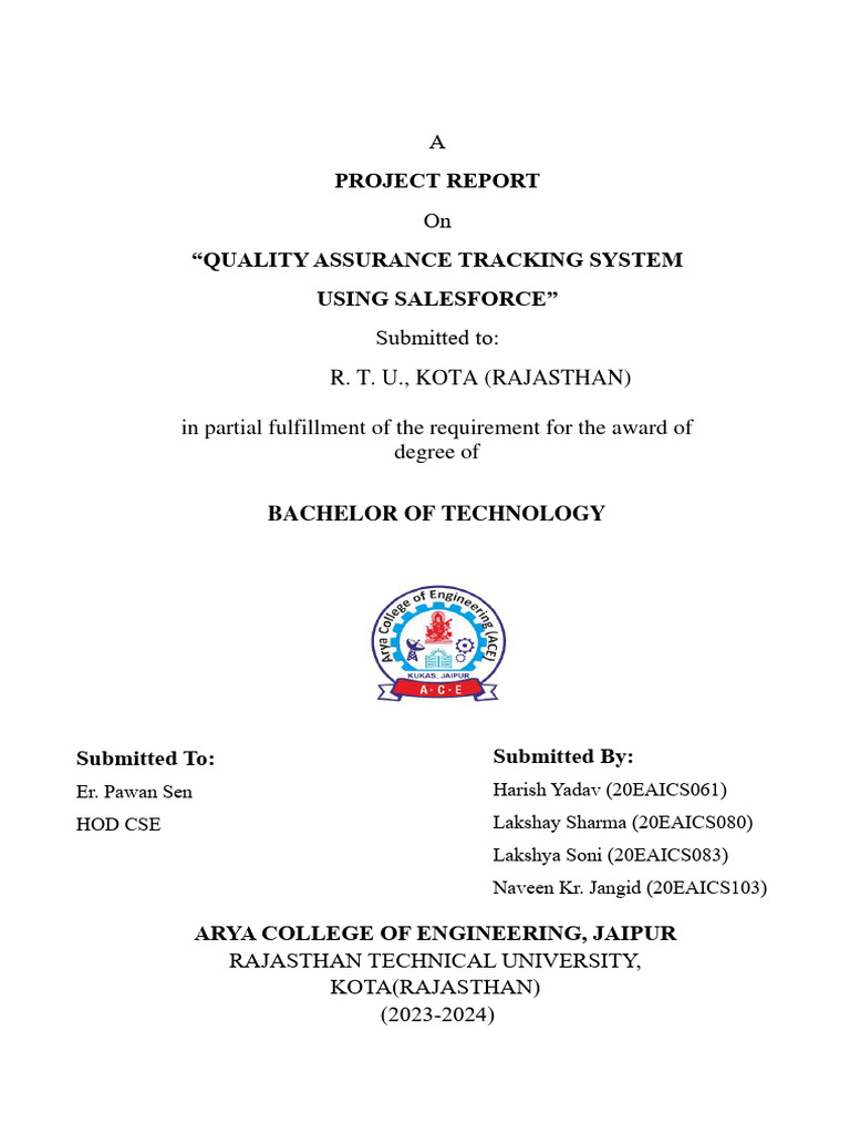 Quality Assurance System with Salesforce | PDF | Software Development ...
