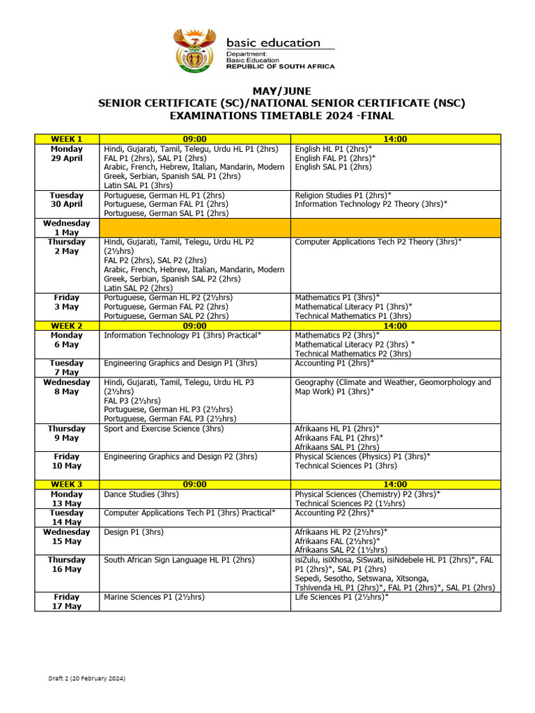 May June Timetable 202 - Final Edited - 240403 - 081040 | PDF ...