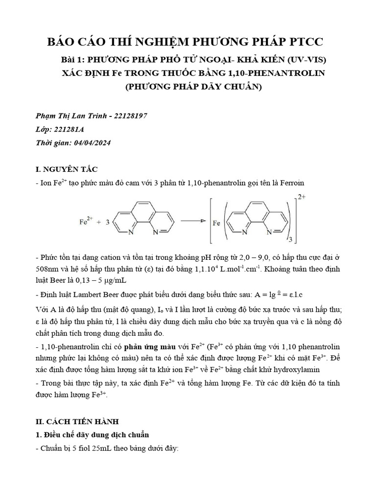 Báo Cáo PTCC Bài 1 | PDF