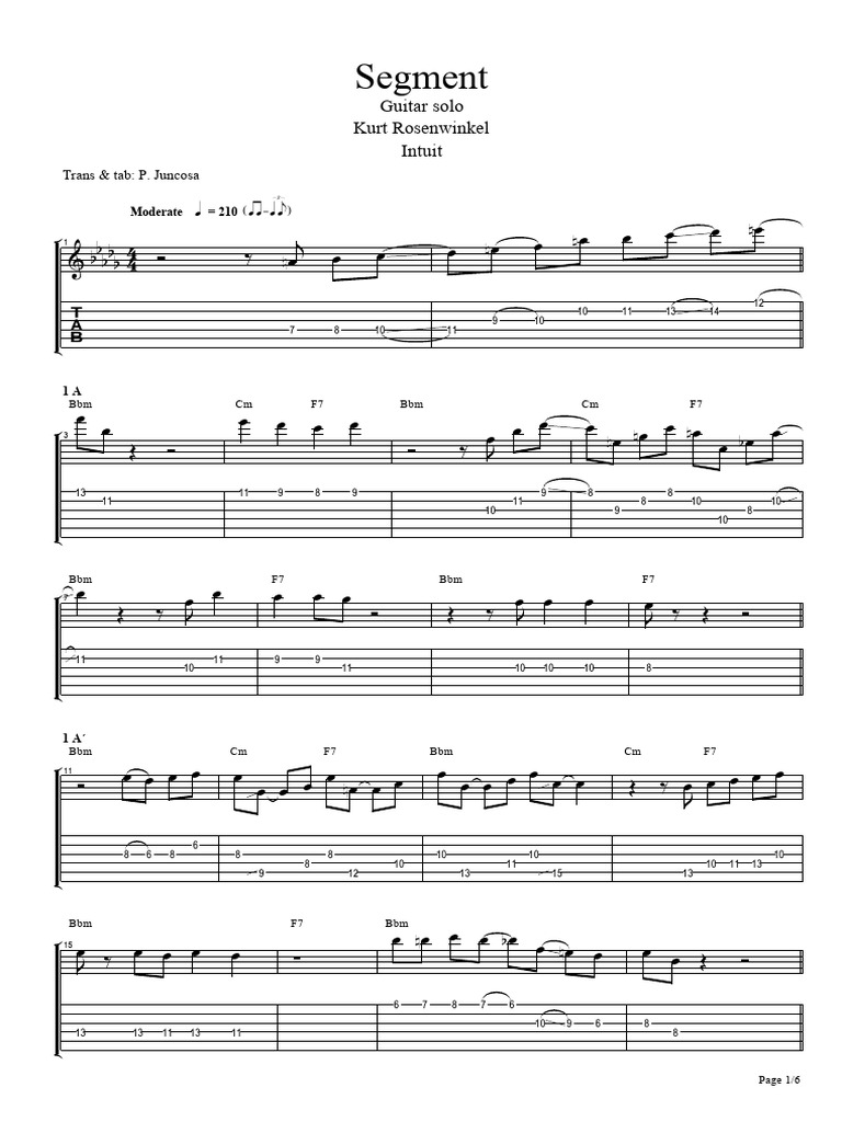 Kurt Rosenwinkel - Segment - Solo From Intuit (TAB) | PDF