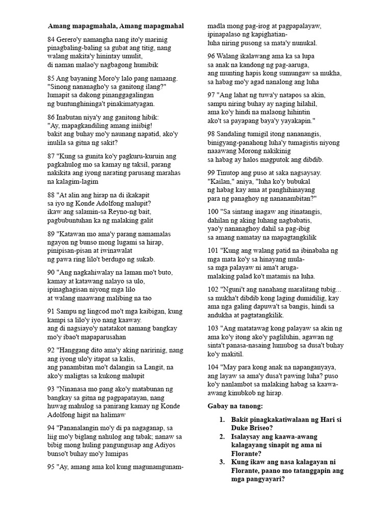 Amang-mapagmahala-Amang-mapagmahal | PDF