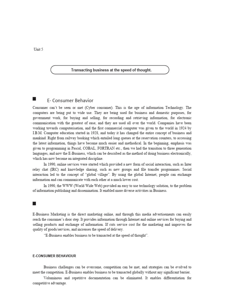 CB Unit 5 | PDF | Consumer Behaviour | World Wide Web