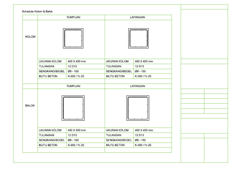 Schedule Kolom Dan Balok Khoiriyah | PDF
