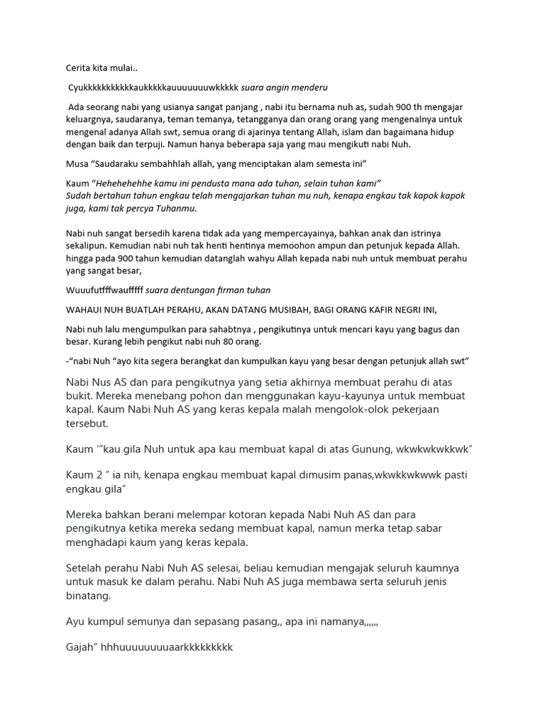 Kisah Nabi Nuh dan Kapal Besar | PDF