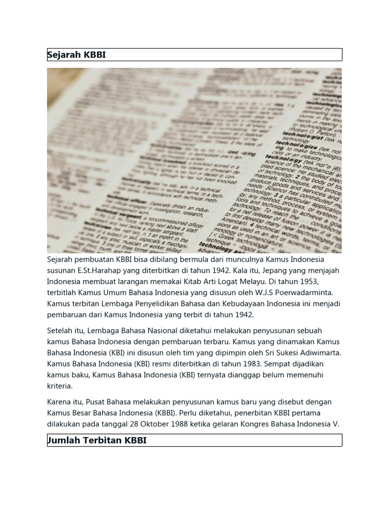 Sejarah KBBI | PDF