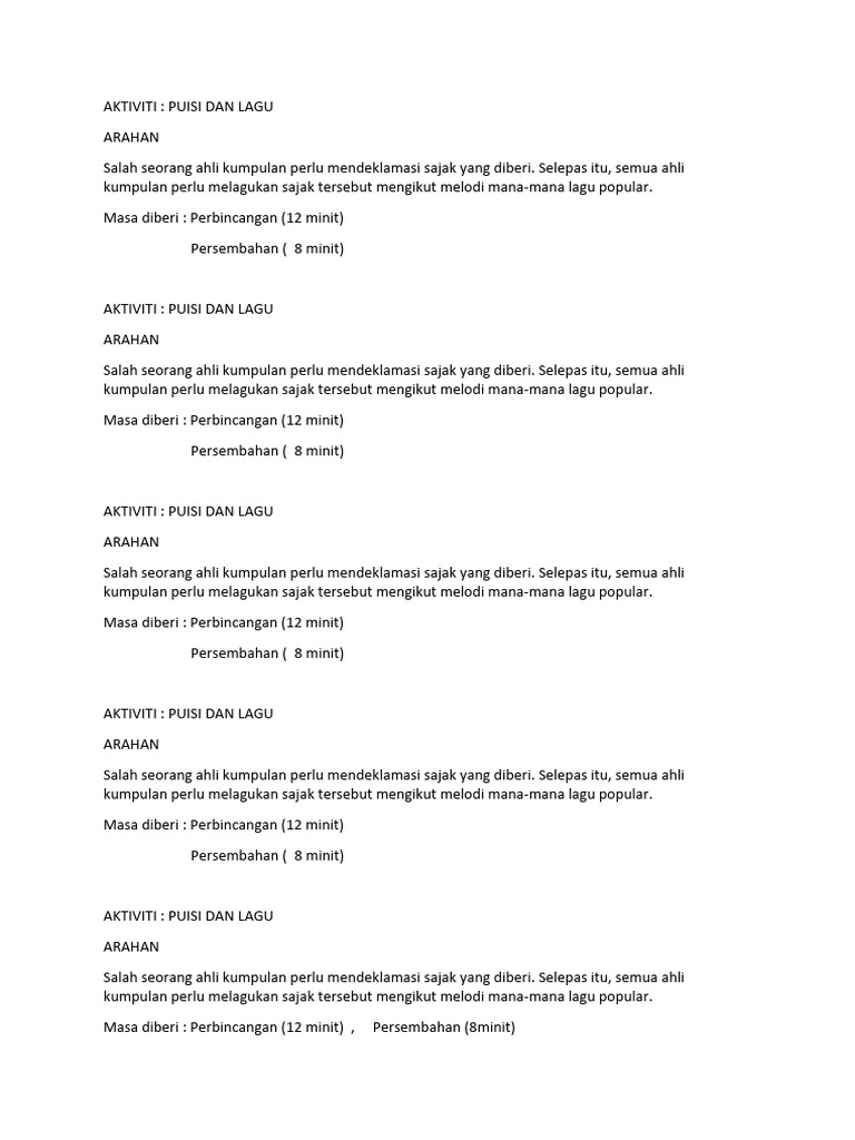 Aktiviti Explorace Minggu Bahasa | PDF