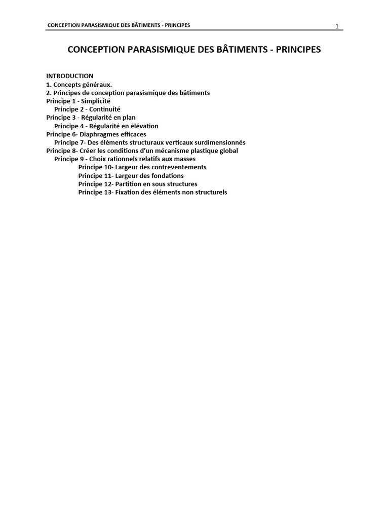 Principes de conception parasismique | PDF | Béton armé | Fondation ...