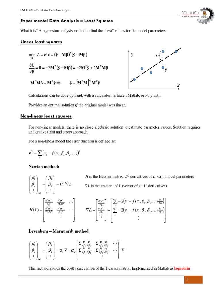 H06 - Least Squares | PDF | Least Squares | Mathematics Of Computing