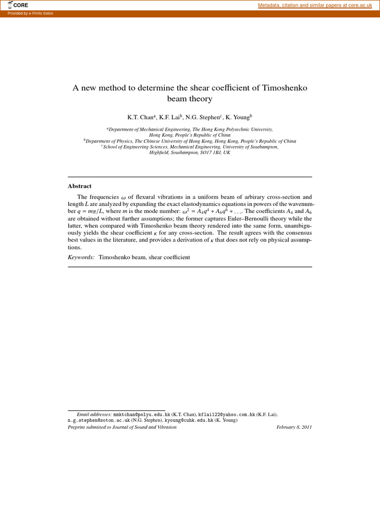 Timoshenko Beam Journal 2 | PDF | Mathematical Objects | Mechanical ...