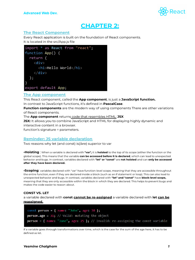 React Midterm Recap | PDF | Java Script | Document Object Model