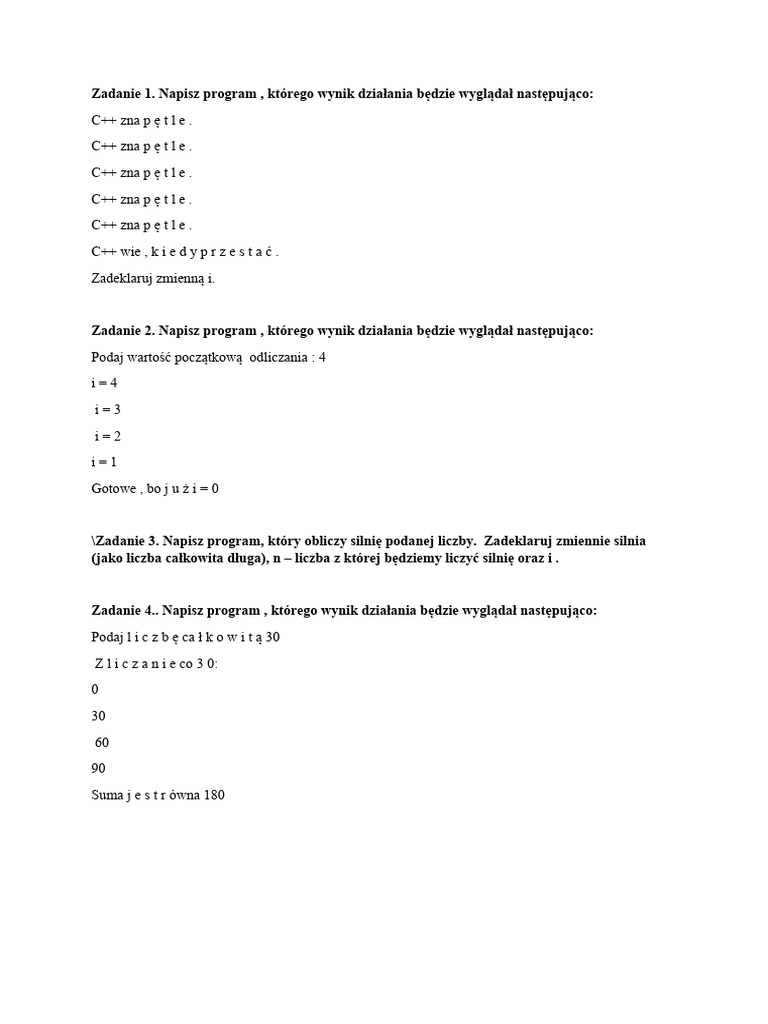 Zadania C++ | PDF