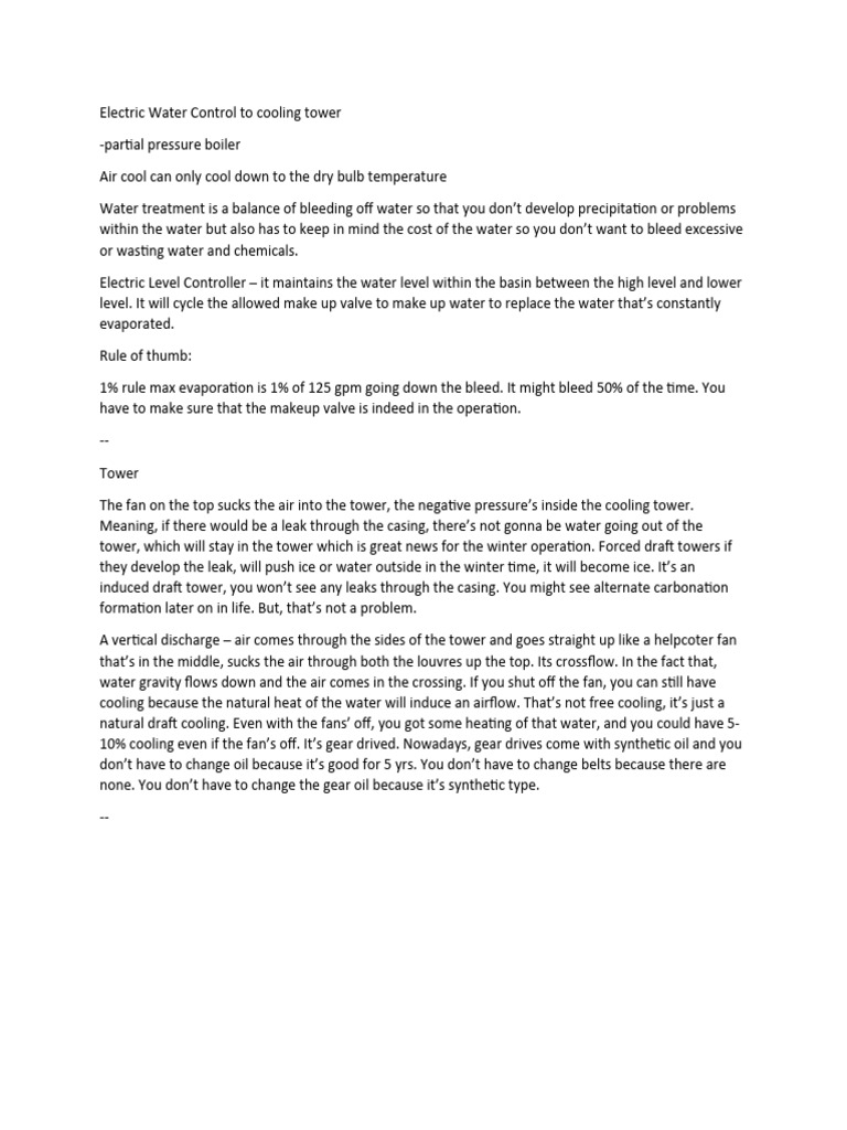 Electric Water Control in Cooling Towers | PDF | Water | Heat Transfer