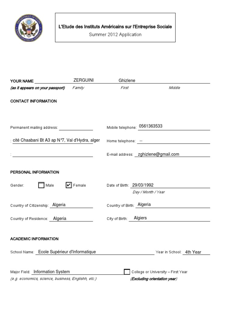 SUSI Form-2012 | PDF | Foreign Direct Investment | Investing