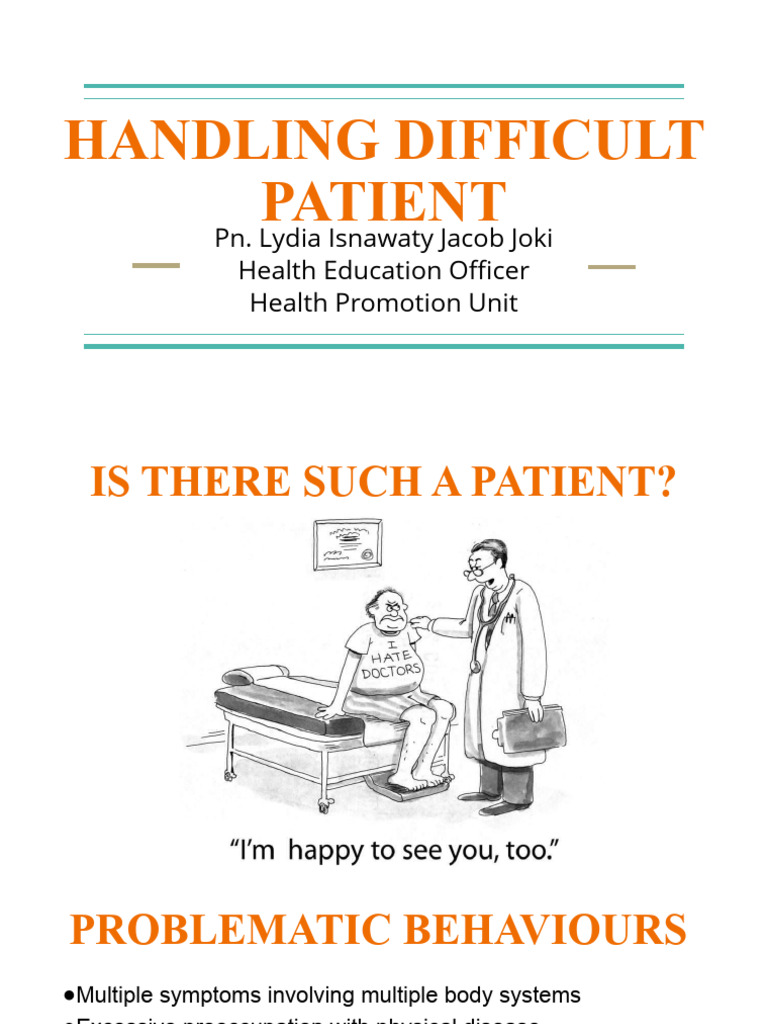 Managing Difficult Patients in Healthcare | PDF | Physician | Patient