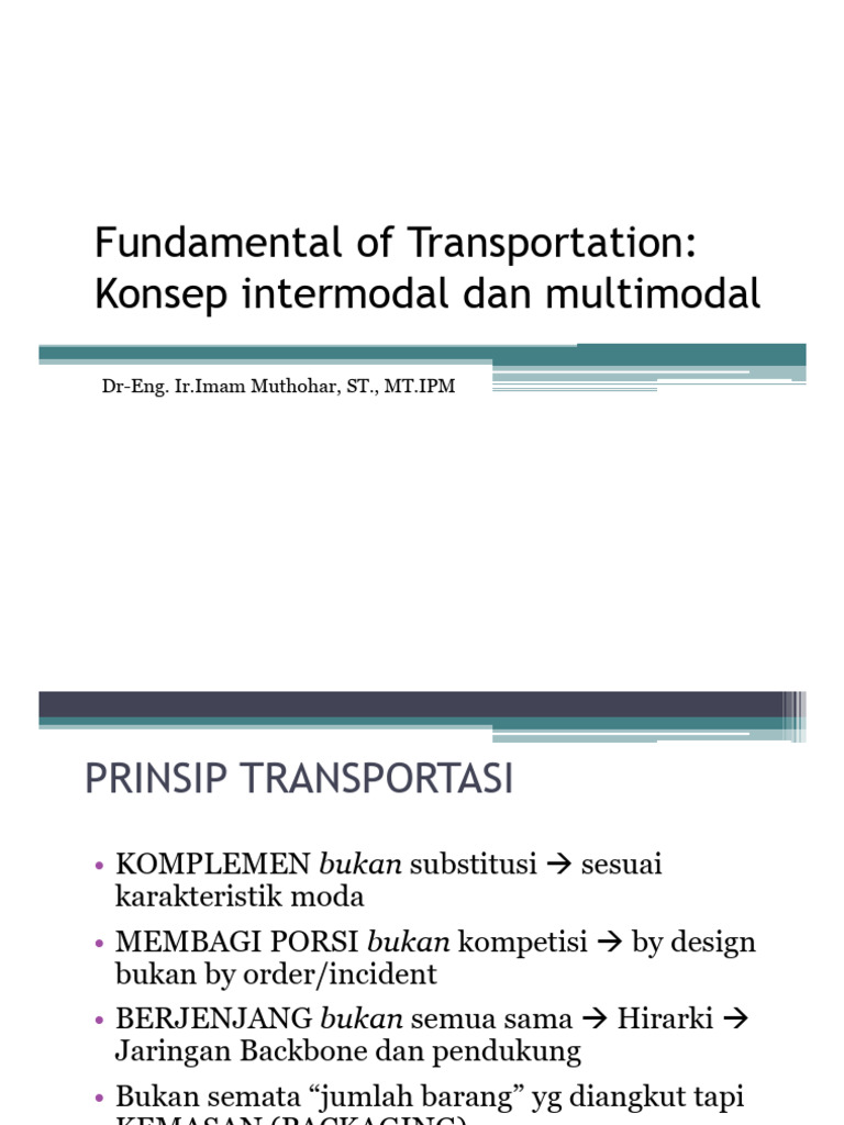 Modul 6 - Konsep Transportasi Intermoda dan Multimoda | PDF | Freight ...