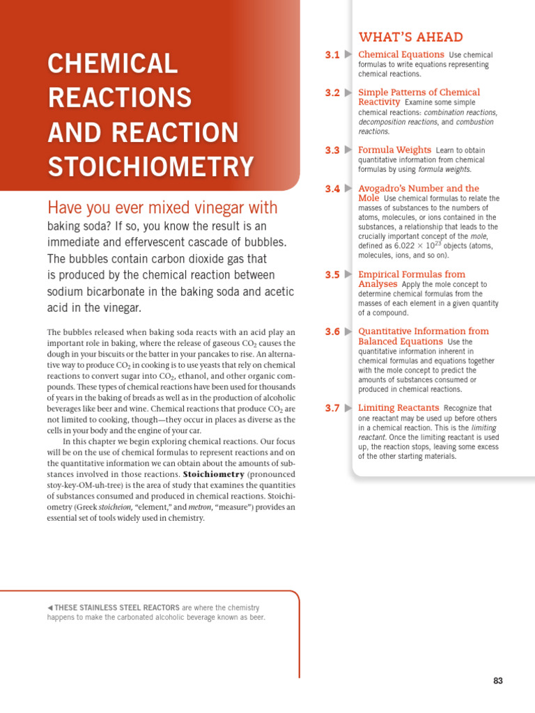 CHAPTER 3 CHEMISTRY THE CENTRAL SCIENCE | PDF | Chemical Reactions ...