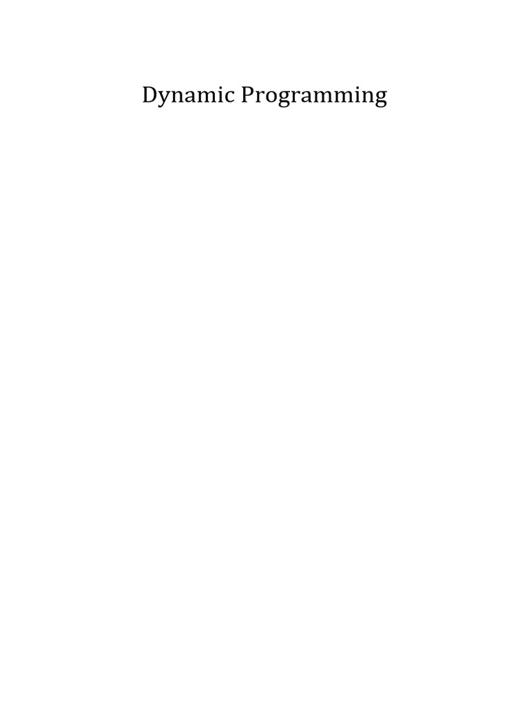 Dynamic Programming DSA | Download Free PDF | Algorithms And Data Structures | Algorithms