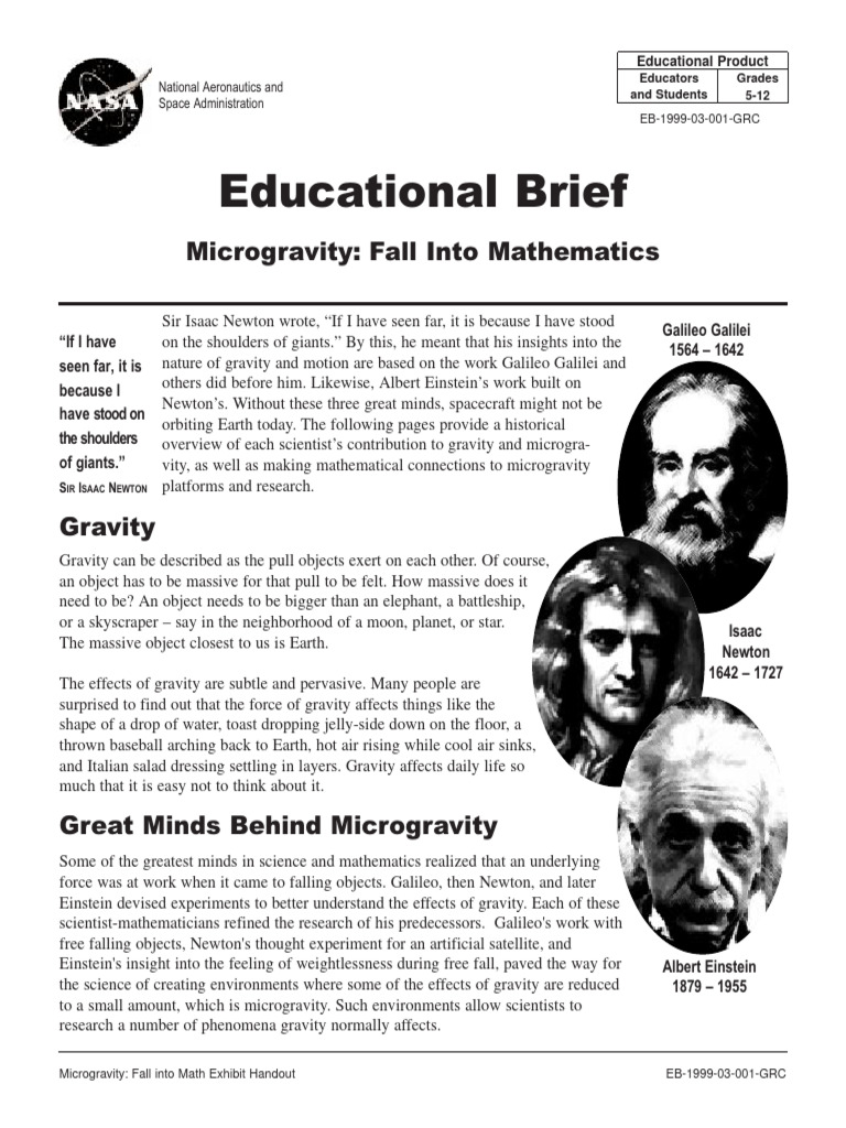 Fall Into Mathematics | PDF | Weightlessness | Gravity