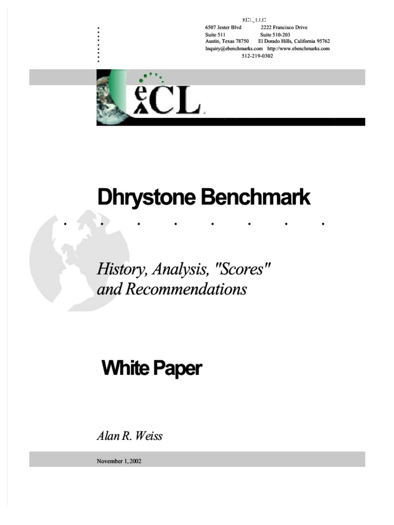 Dhrystone White Paper | PDF | 64 Bit Computing | Central Processing Unit