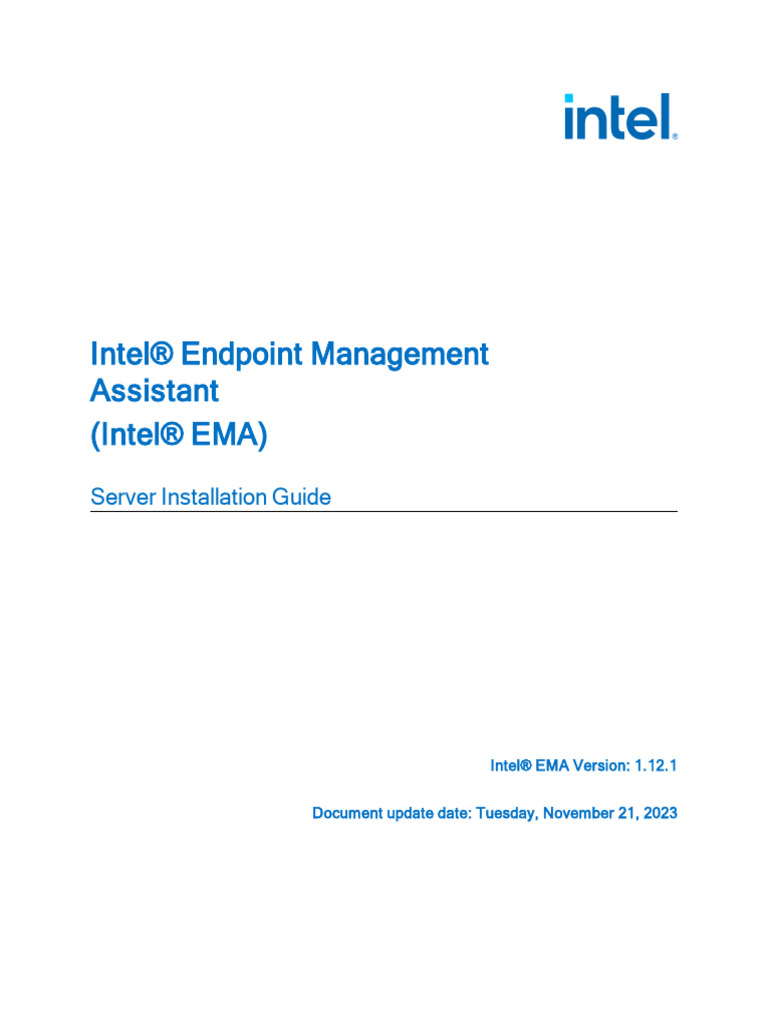 Intel Ema Server Installation and Maintenance Guide | PDF | Transport ...