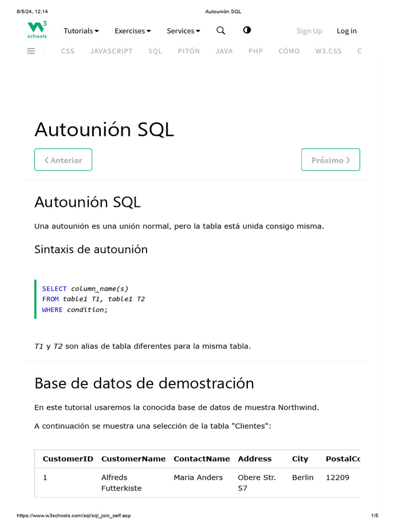Autounión SQL | PDF | SQL | Diseño de software