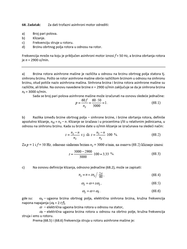 Zadaci Asinhrone Masine | PDF