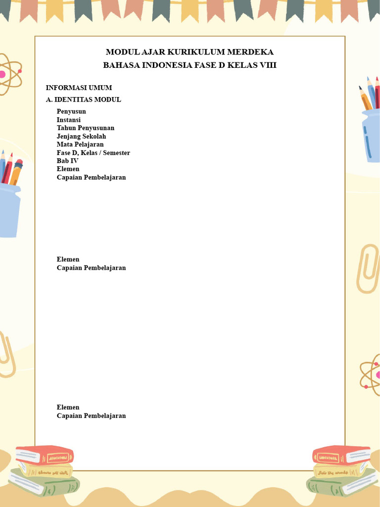MODUL AJAR KURIKULUM MERDEKA Siklus 2 | PDF