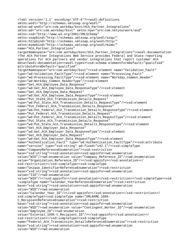 ACA Partner Integrations WSDL 1 | PDF