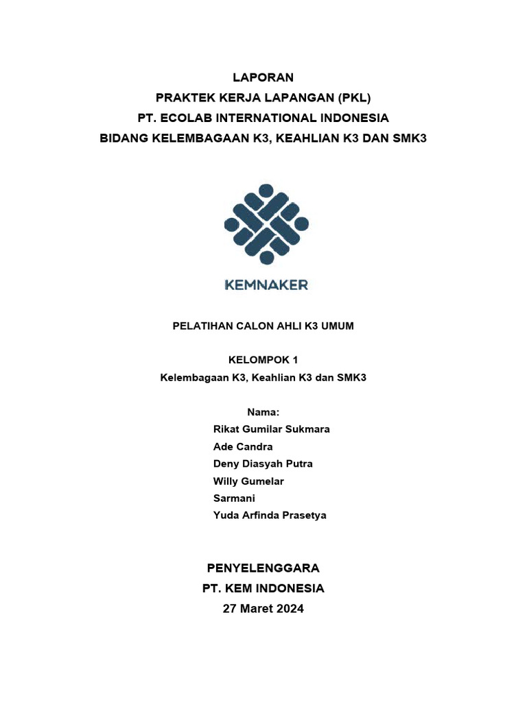 Laporan PKL k3 | PDF | Bisnis