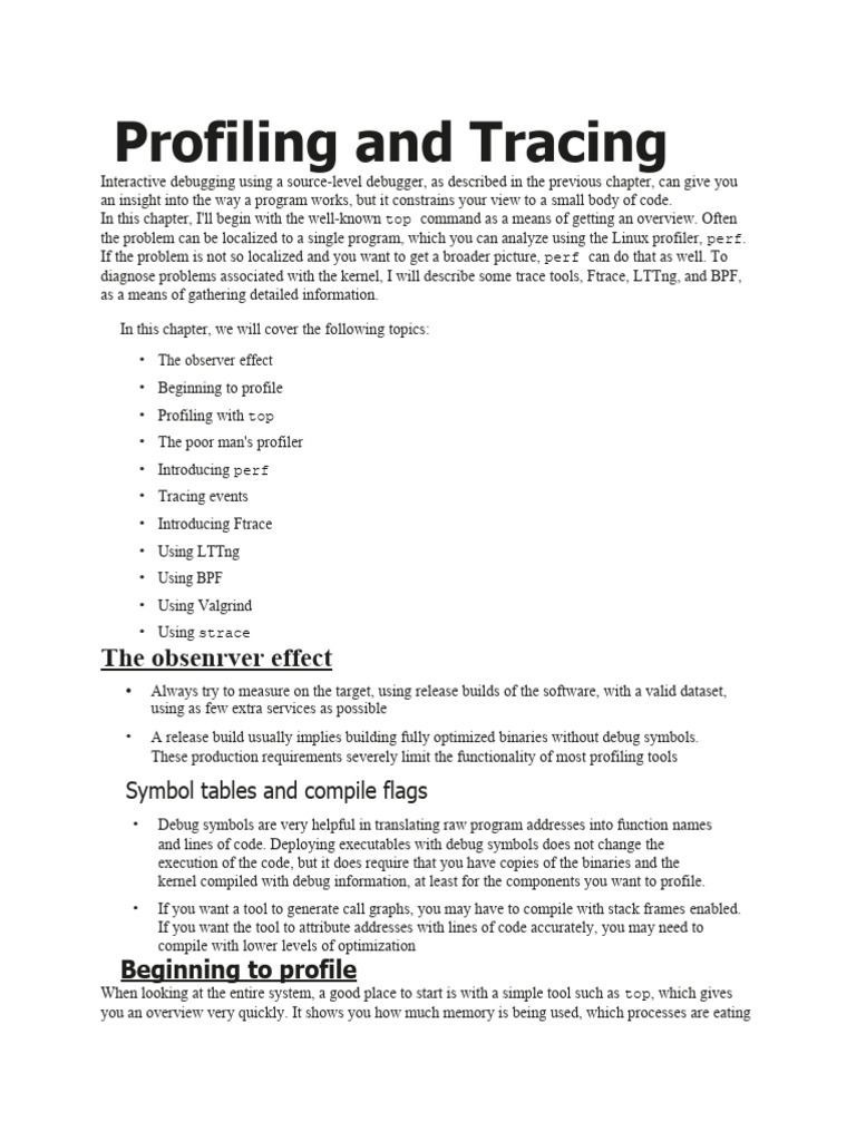 Profiling and Tracing | Download Free PDF | Central Processing Unit | Process (Computing)