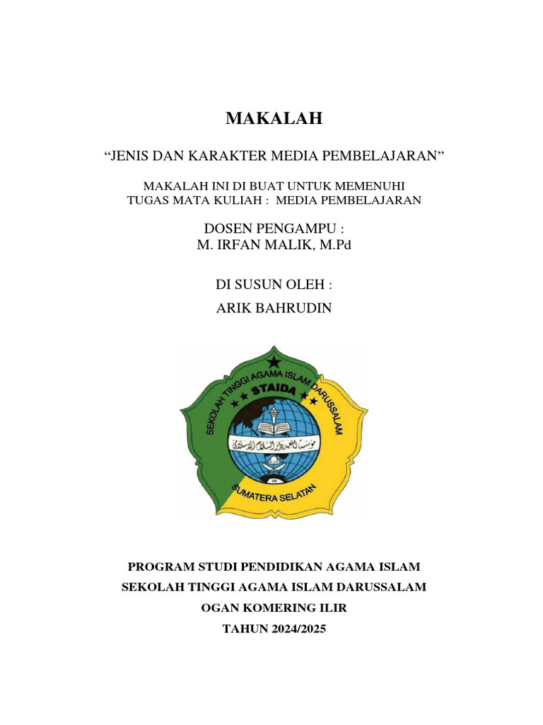 Jenis dan Karakter Media Pembelajaran | PDF